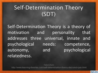 Self determination theory | PPT