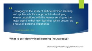 Self-determined learning: Creating personal learning environments for ...