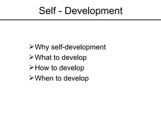 Self Development | PPT