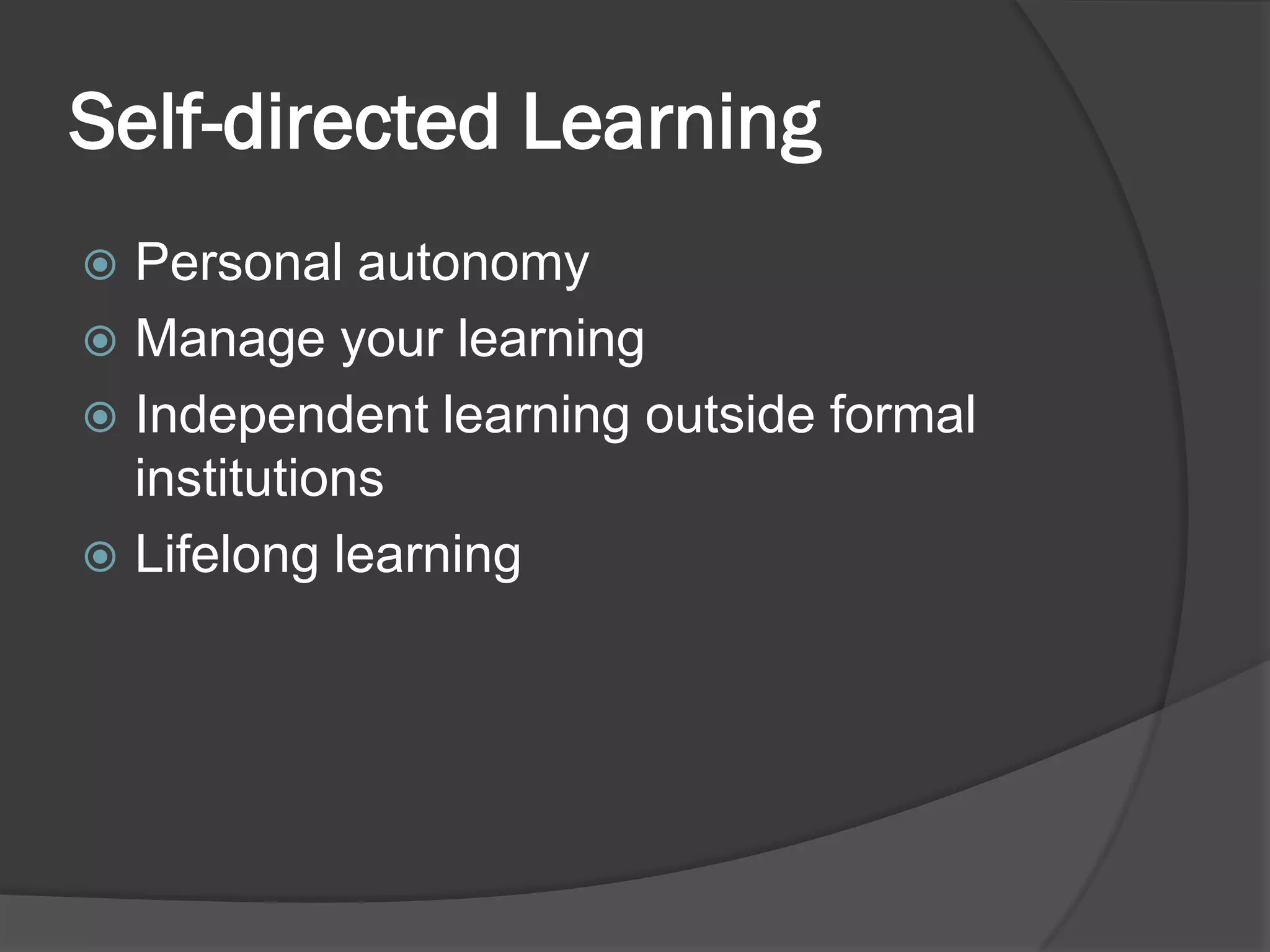 Self directed learning | PPTX