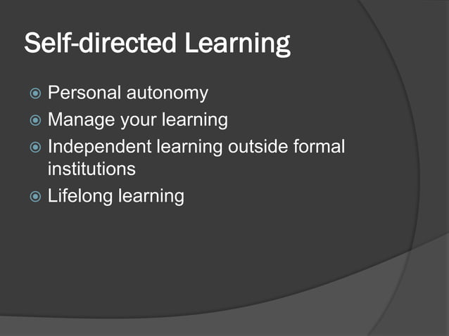 Self directed learning | PPT