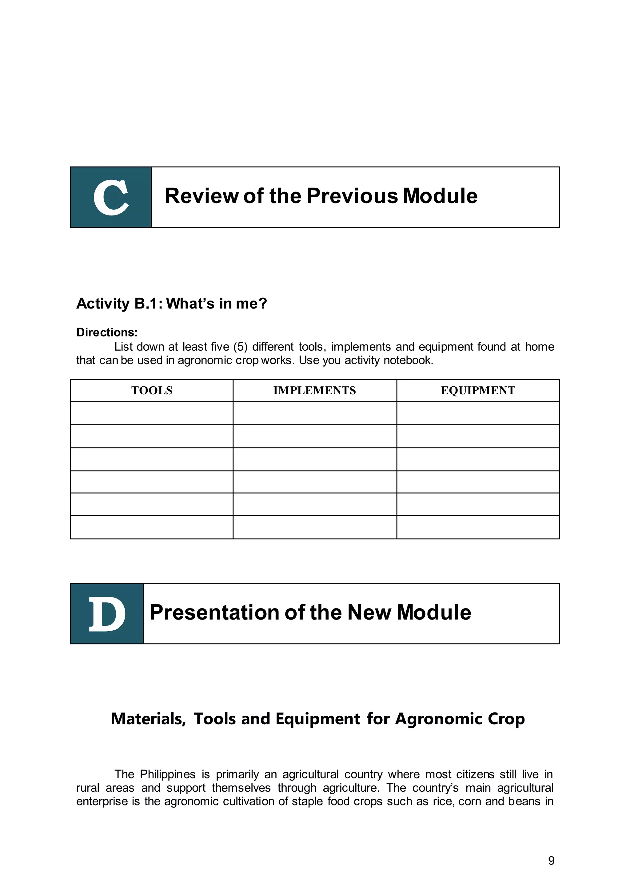 Self-Directed Learning Module in T.L.E. 10 (Agricultural Crops ...