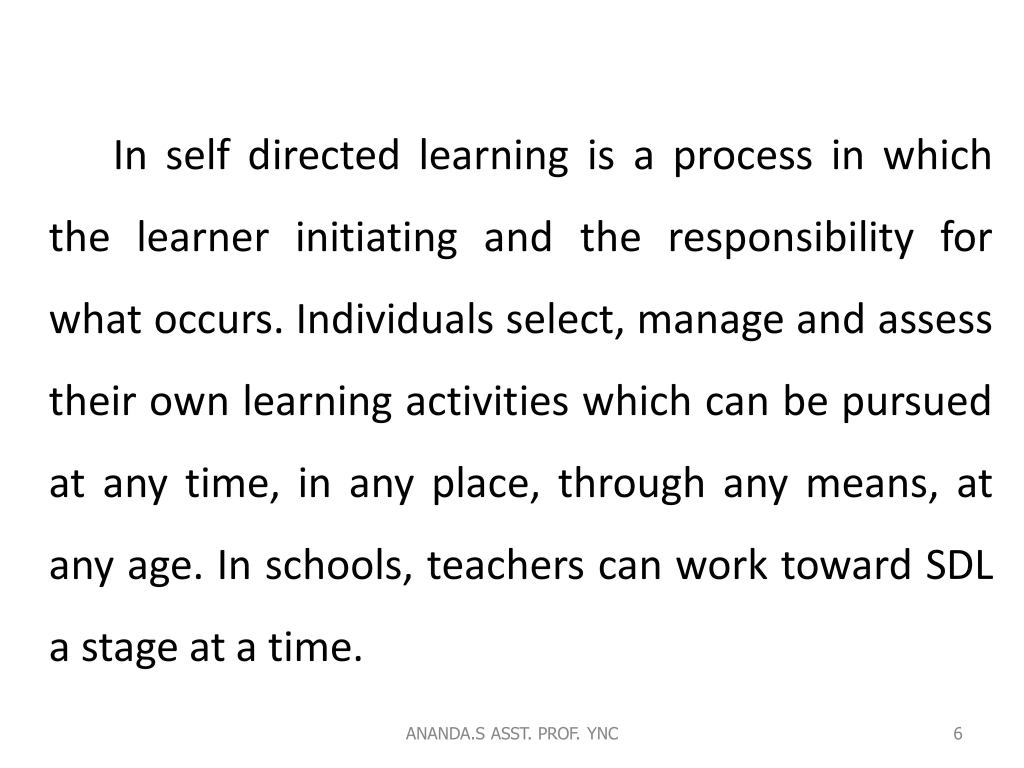 Self directed learning ppt -anand ync | PDF