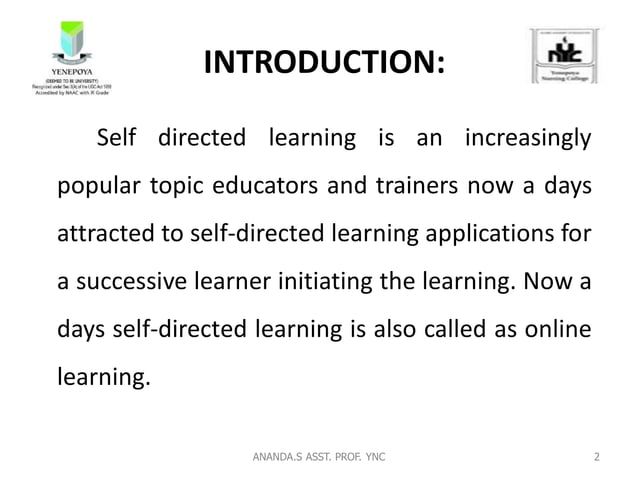 Self directed learning ppt -anand ync | PDF