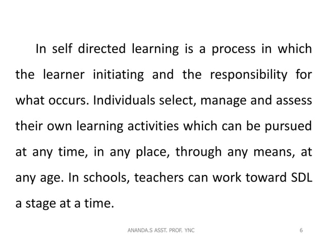 Self directed learning ppt -anand ync | PDF