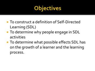 Self Directed Learning Theory Presentation 3 | PPTX