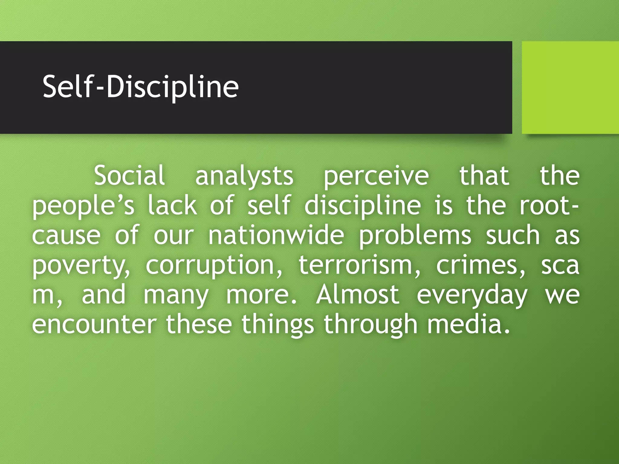 Self-Discipline (Value FIFTEEN) | PPTX