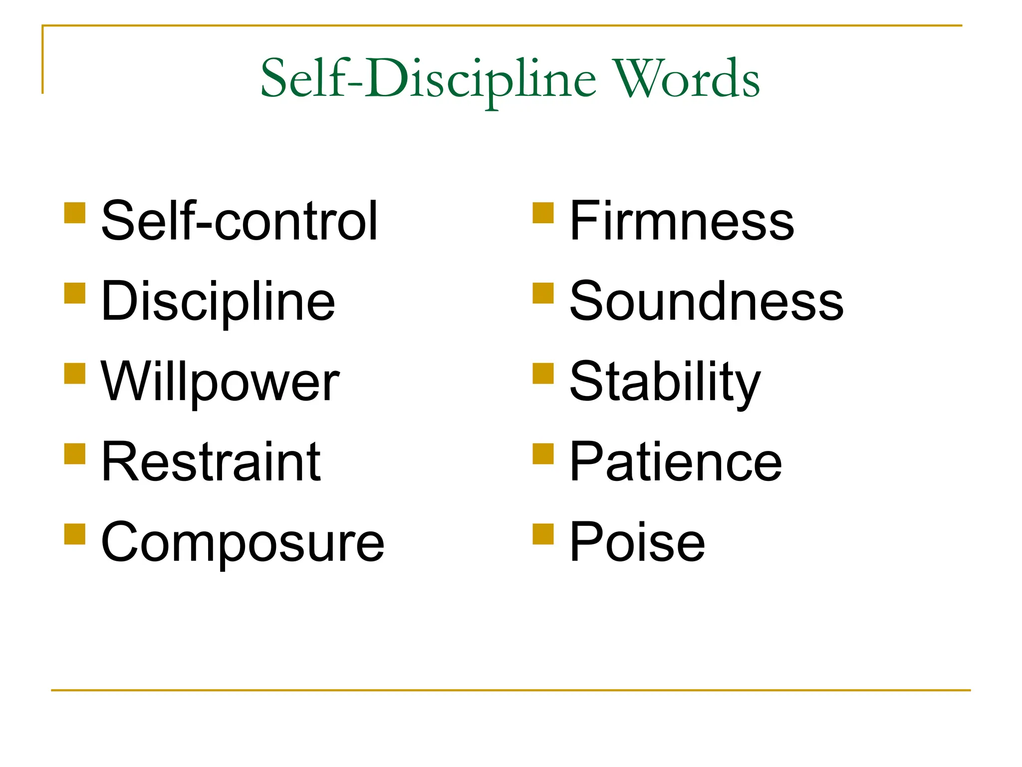 Powerpoint presentation on Self Discipline | PPT