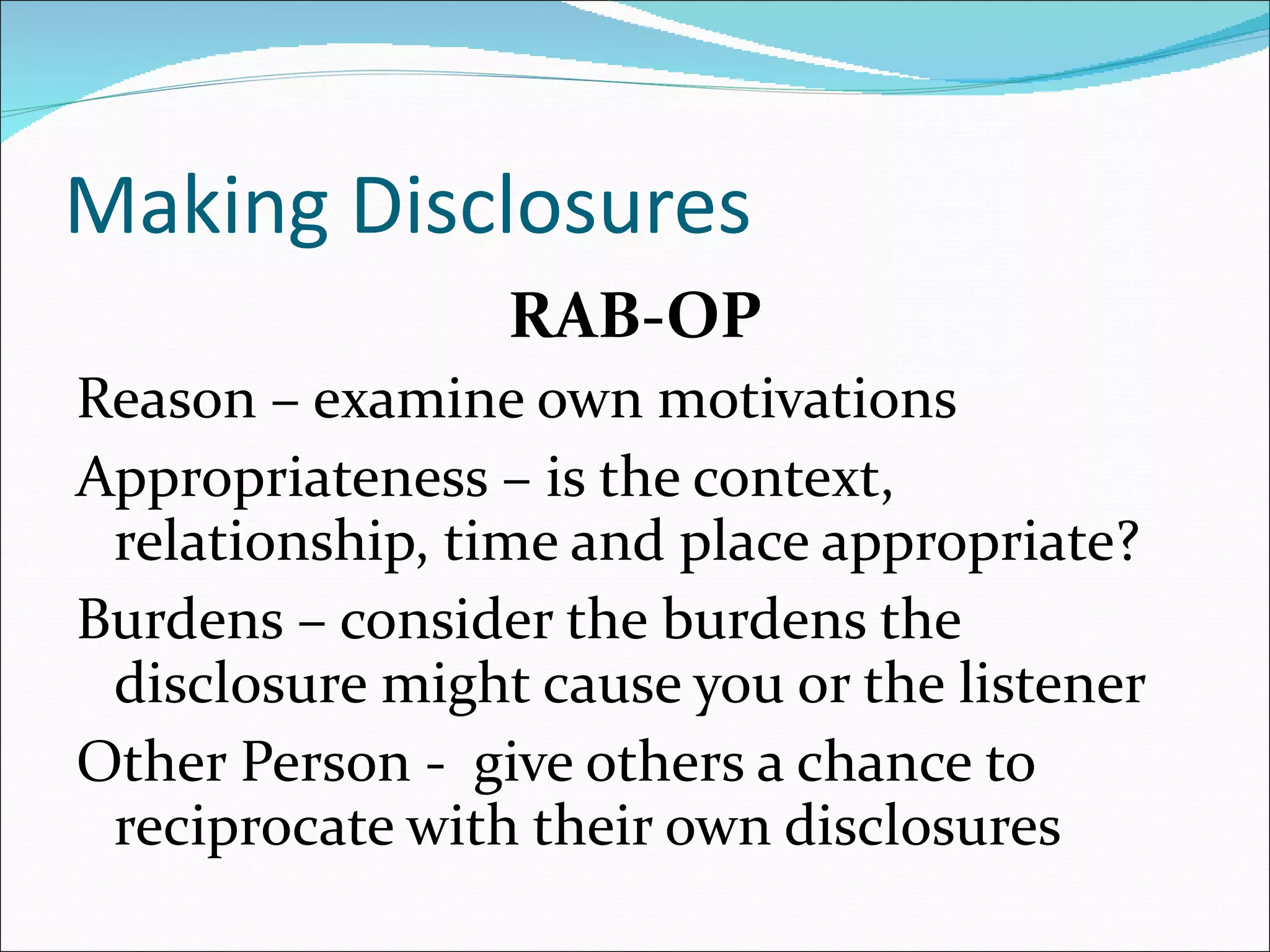 Self disclosure | PPT