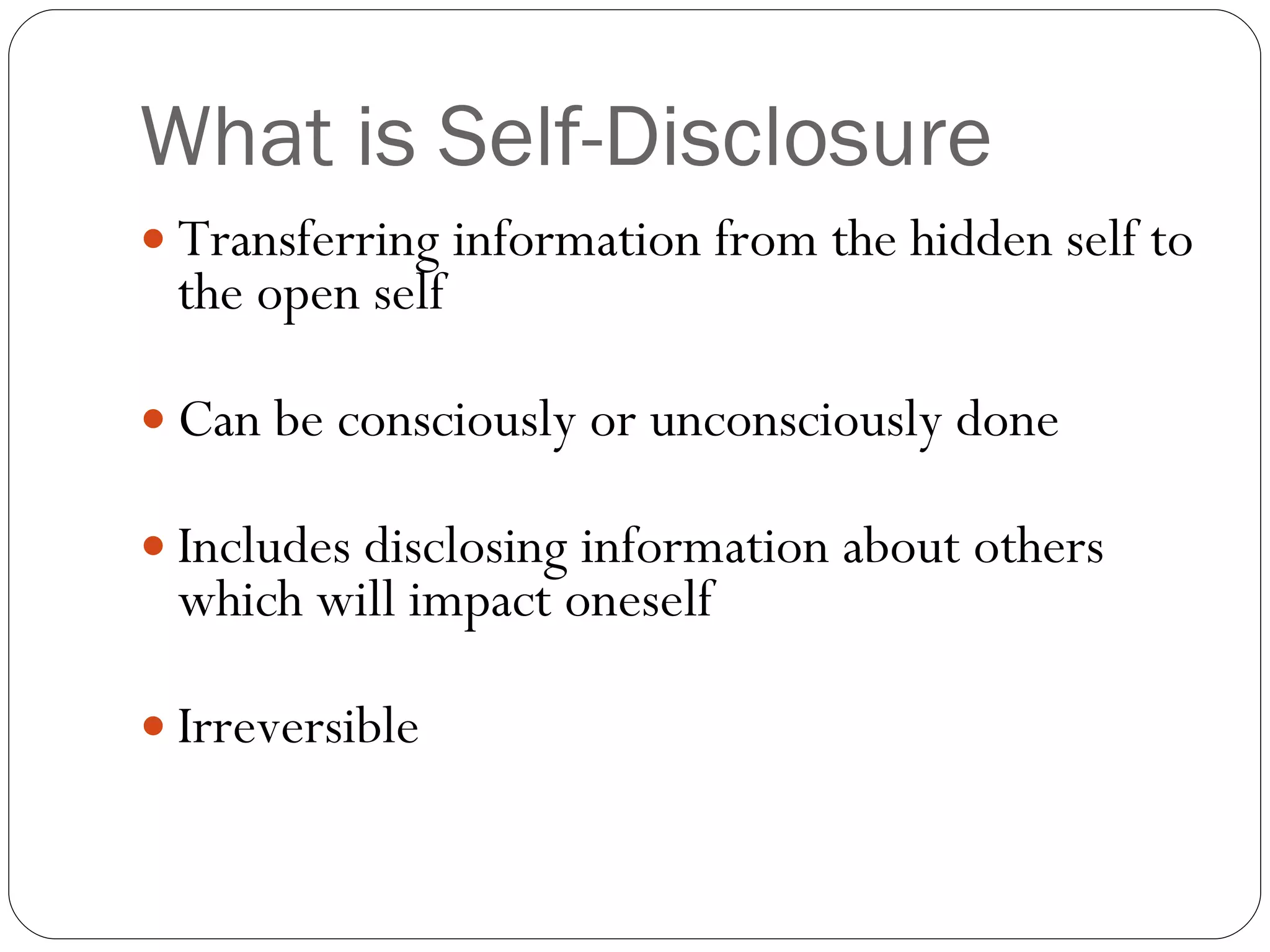 Self disclosure | PPT