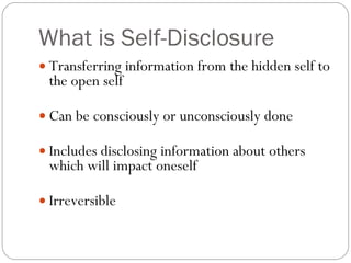 Self disclosure | PPT