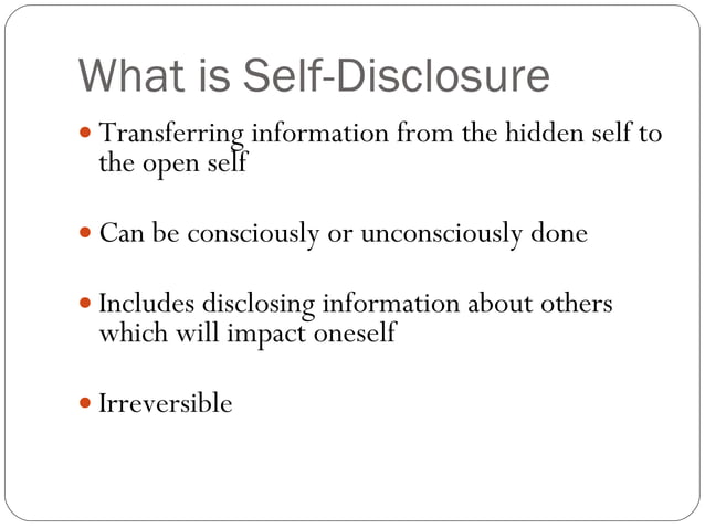 Self disclosure | PPT | Free Download