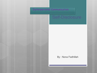 Self disclosure | PPTX