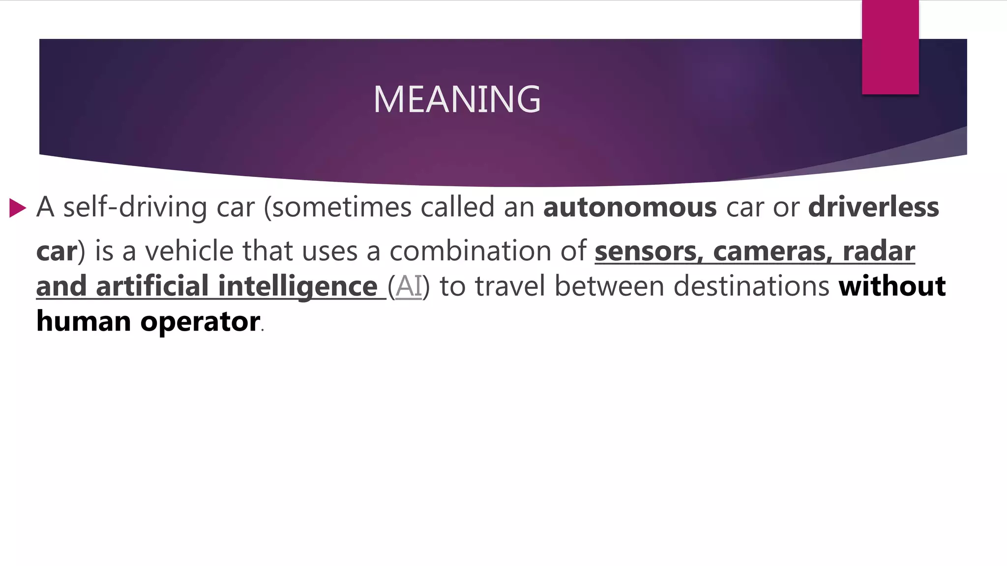 Self driving car | PPTX