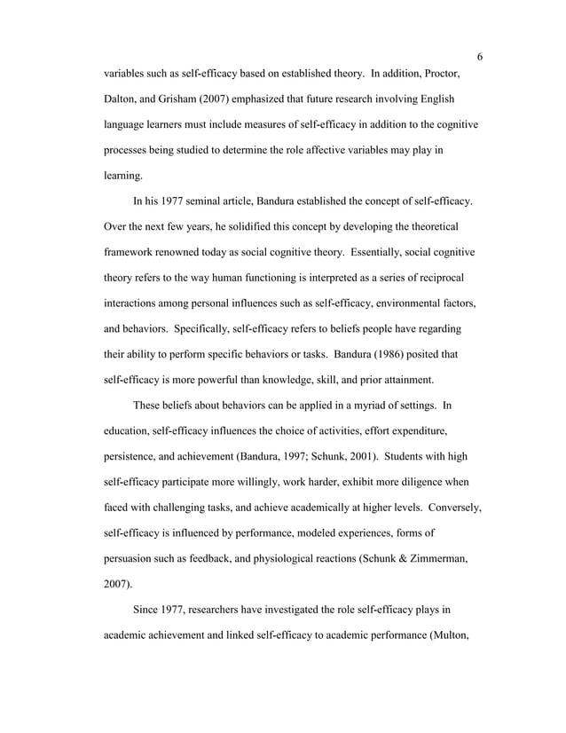 Self- Efficacy, Word Reading, and Vocabulary Knowledge in English ...