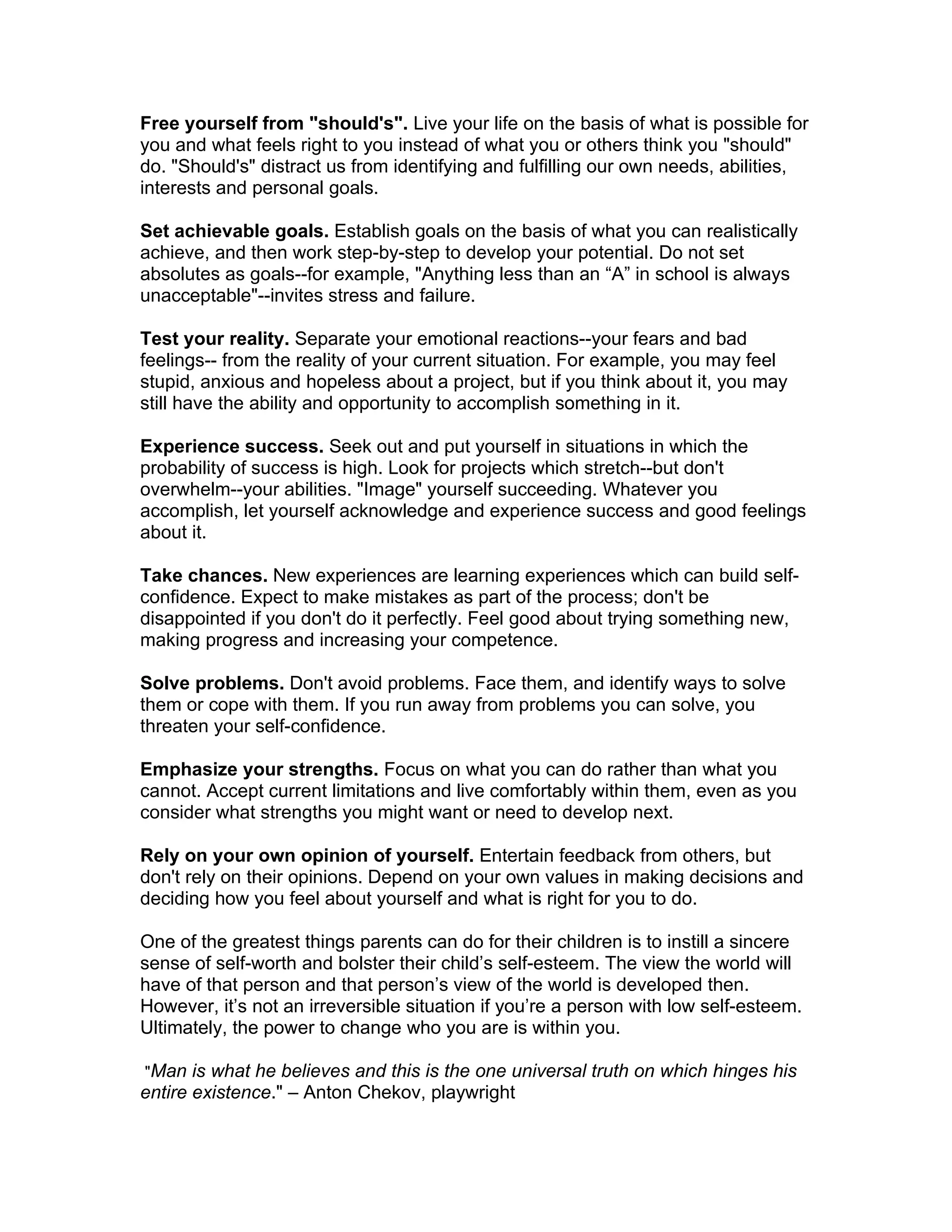 Self esteem is the bridge to success | PDF