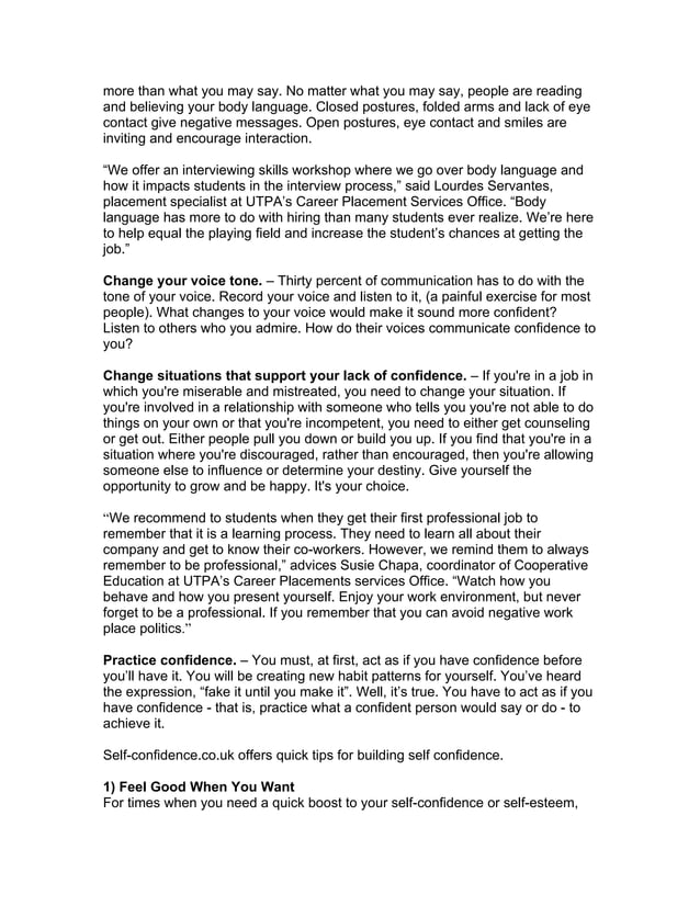 Self esteem is the bridge to success | PDF