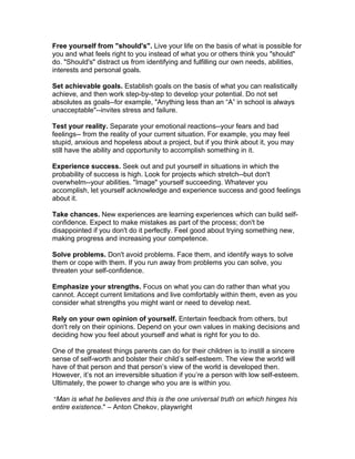 Self esteem is the bridge to success | DOC