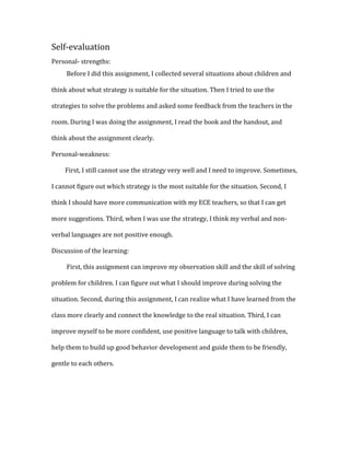 Self evaluation | DOCX