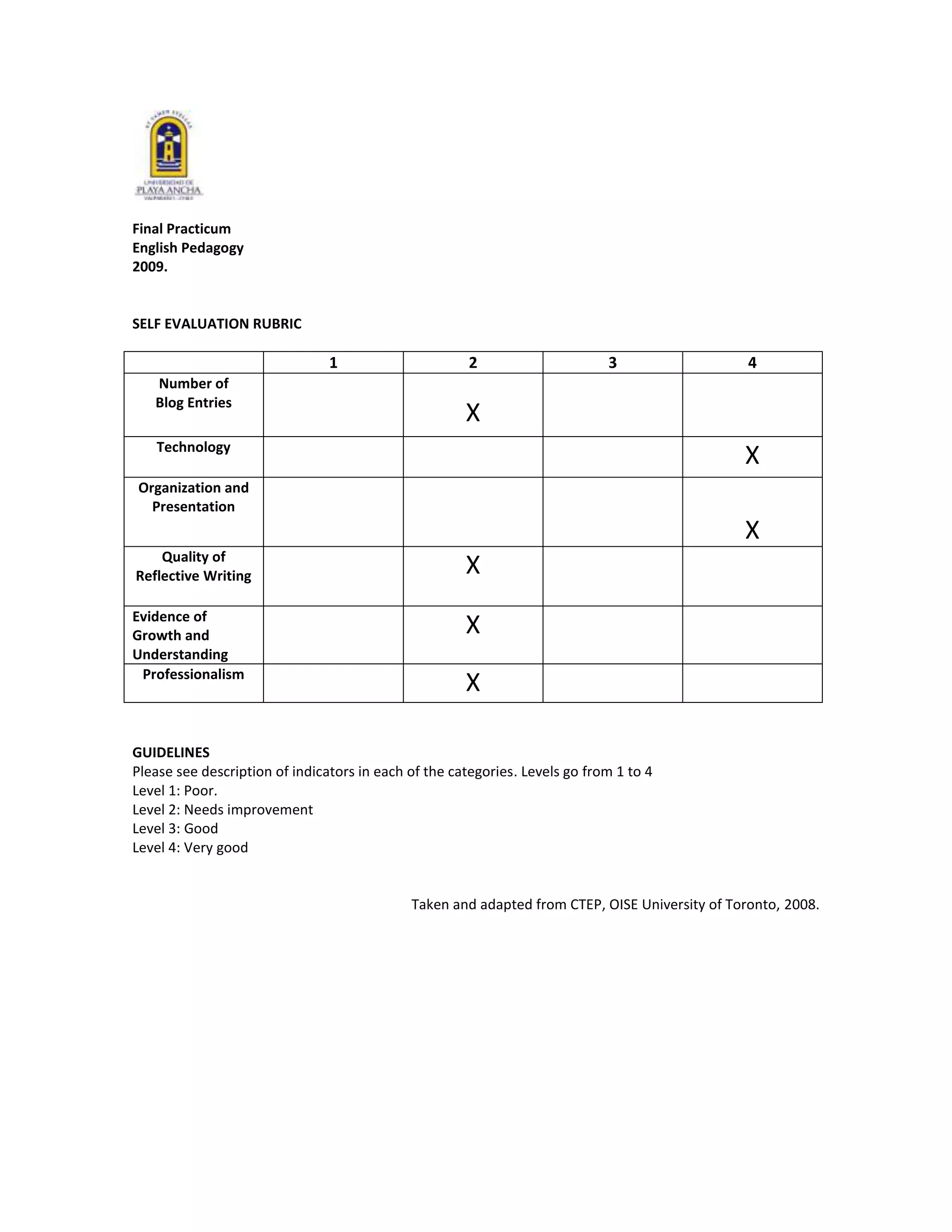 Self Evaluation | DOCX