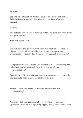 Self- Evaluation of Informative PresentationInstructions Vie | PDF