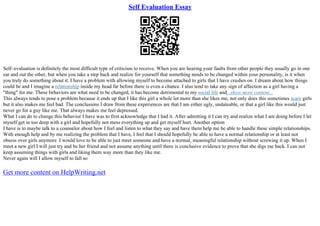 Self-Evaluation Paper | PPT