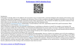 Self-Evaluation Paper | PPT