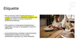 SELF-GROOMING & ETIQUETTE - M-TALK 2024. | PPTX