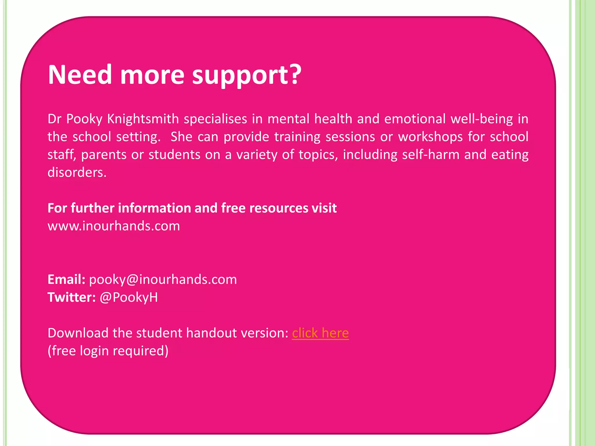 Self-Harm Alternatives – Over 130 Ideas for Use in Recovery | PPTX