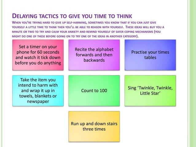 Self-Harm Alternatives – Over 130 Ideas for Use in Recovery | PPTX