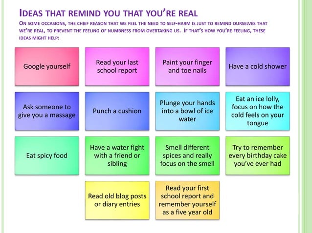 Self-Harm Alternatives – Over 130 Ideas for Use in Recovery | PPTX