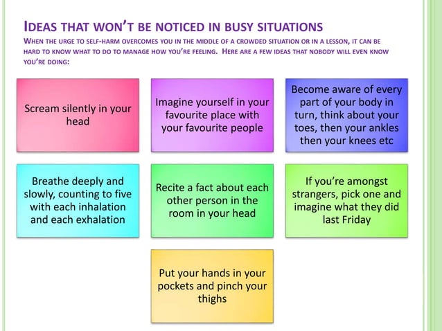 Self-Harm Alternatives – Over 130 Ideas for Use in Recovery | PPTX