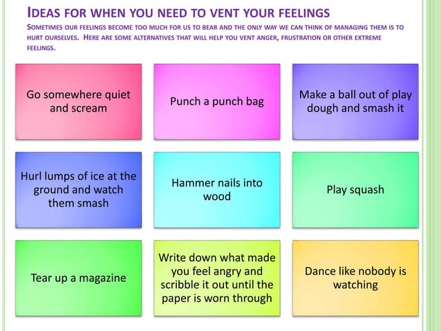 Self-Harm Alternatives – Over 130 Ideas for Use in Recovery | PPTX