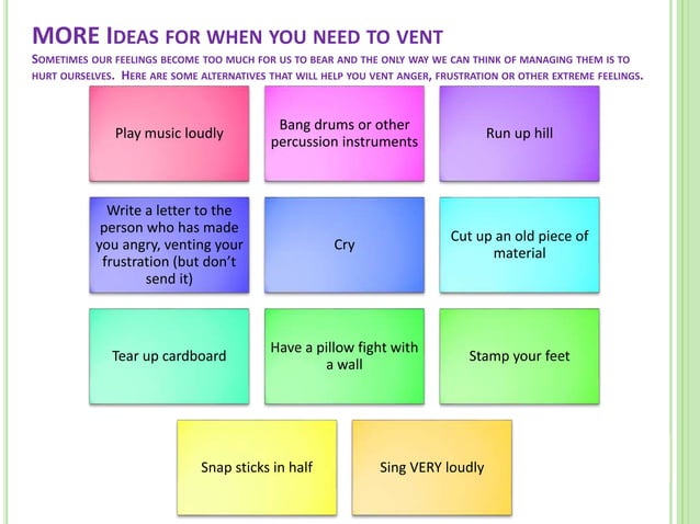 Self-Harm Alternatives – Over 130 Ideas for Use in Recovery | PPTX