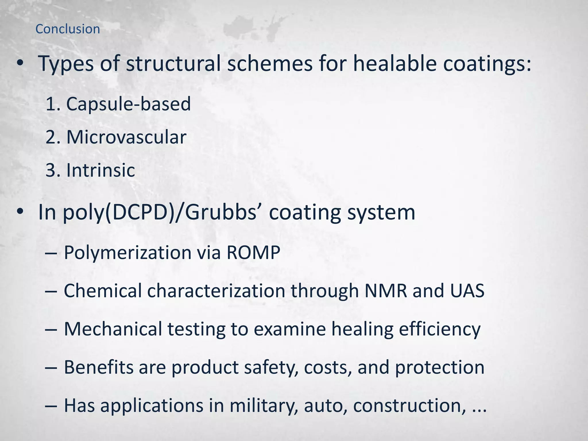 Self Healing Coatings | PPTX