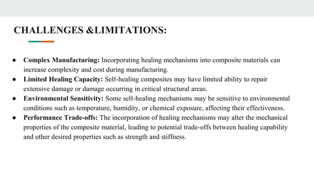 Self - Healing composites presentation including everything | PPTX