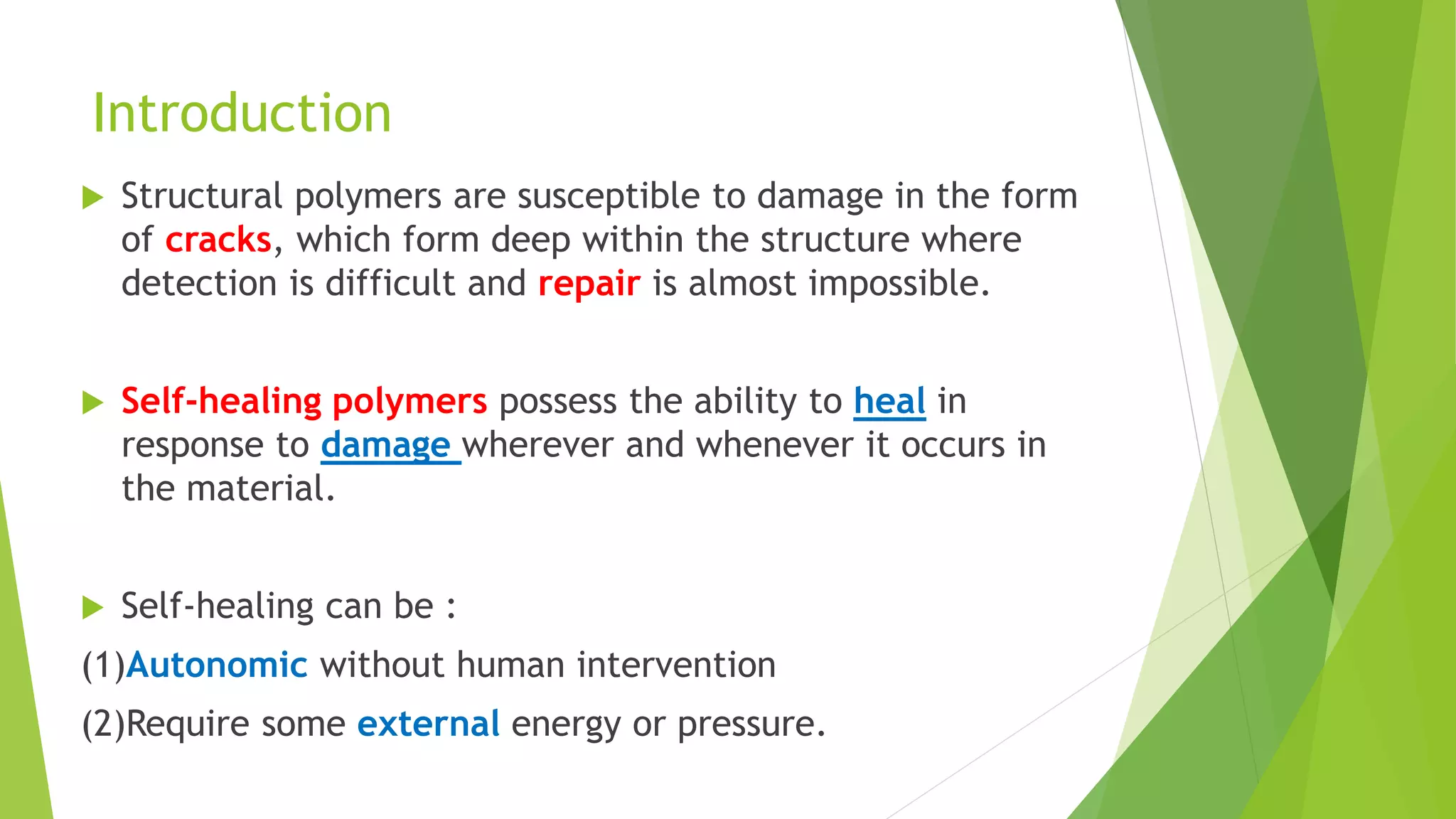 Self healing dental polymers | PPTX