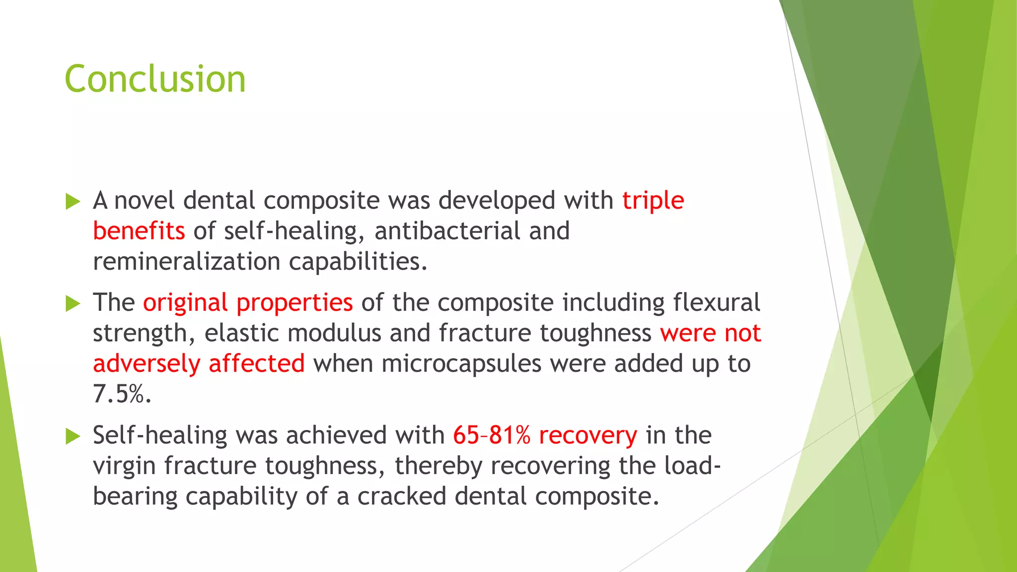 Self healing dental polymers | PPTX
