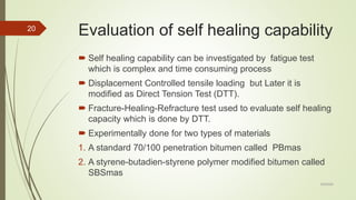 Self healing technology for flexible pavements | PPTX