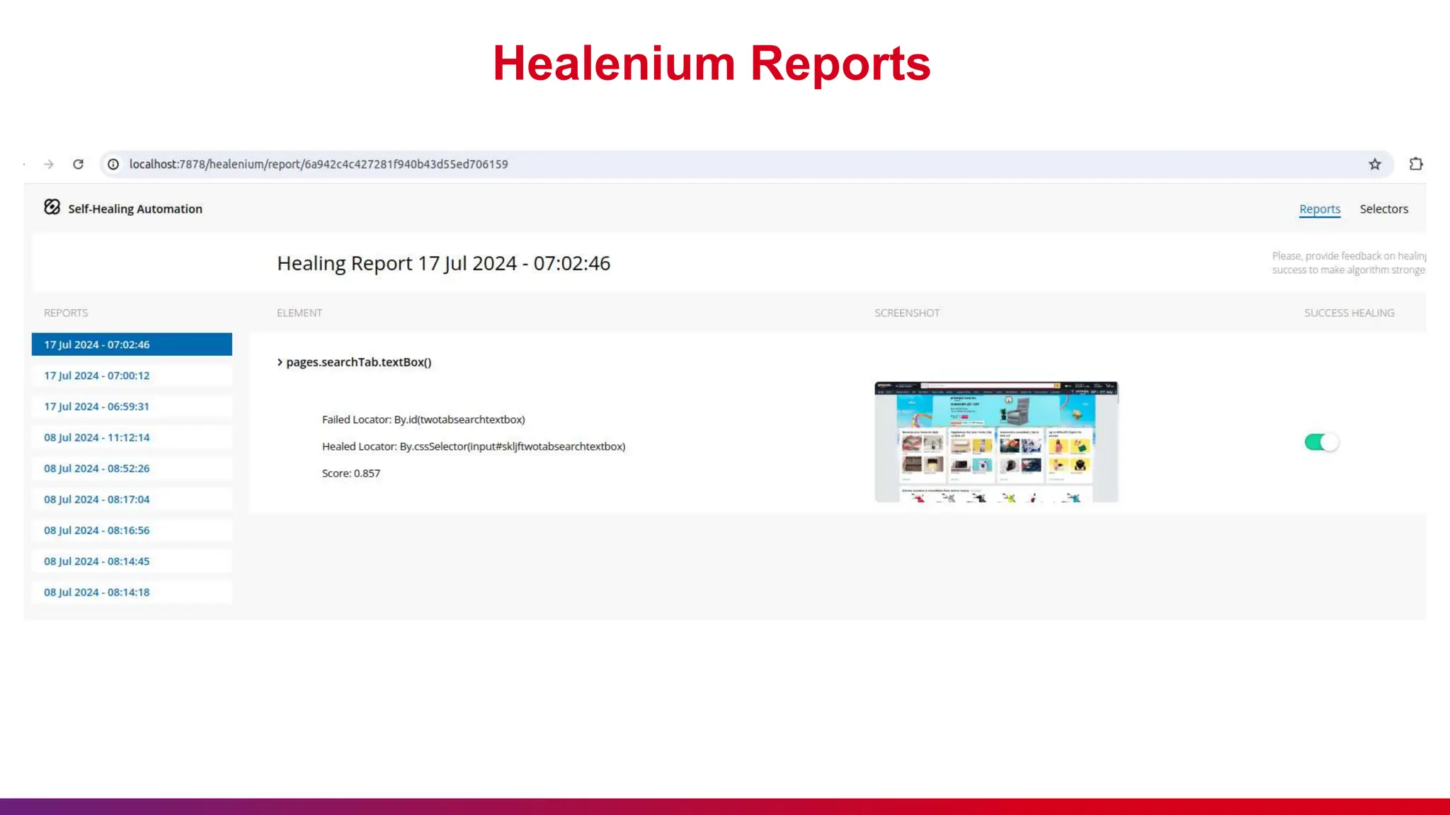 Self Healing Test Automation Framework Healenium Ppt 3191