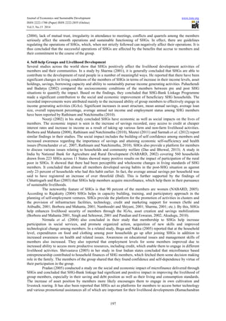 Self help groups as a ‘livelihood development’ for rural women ...