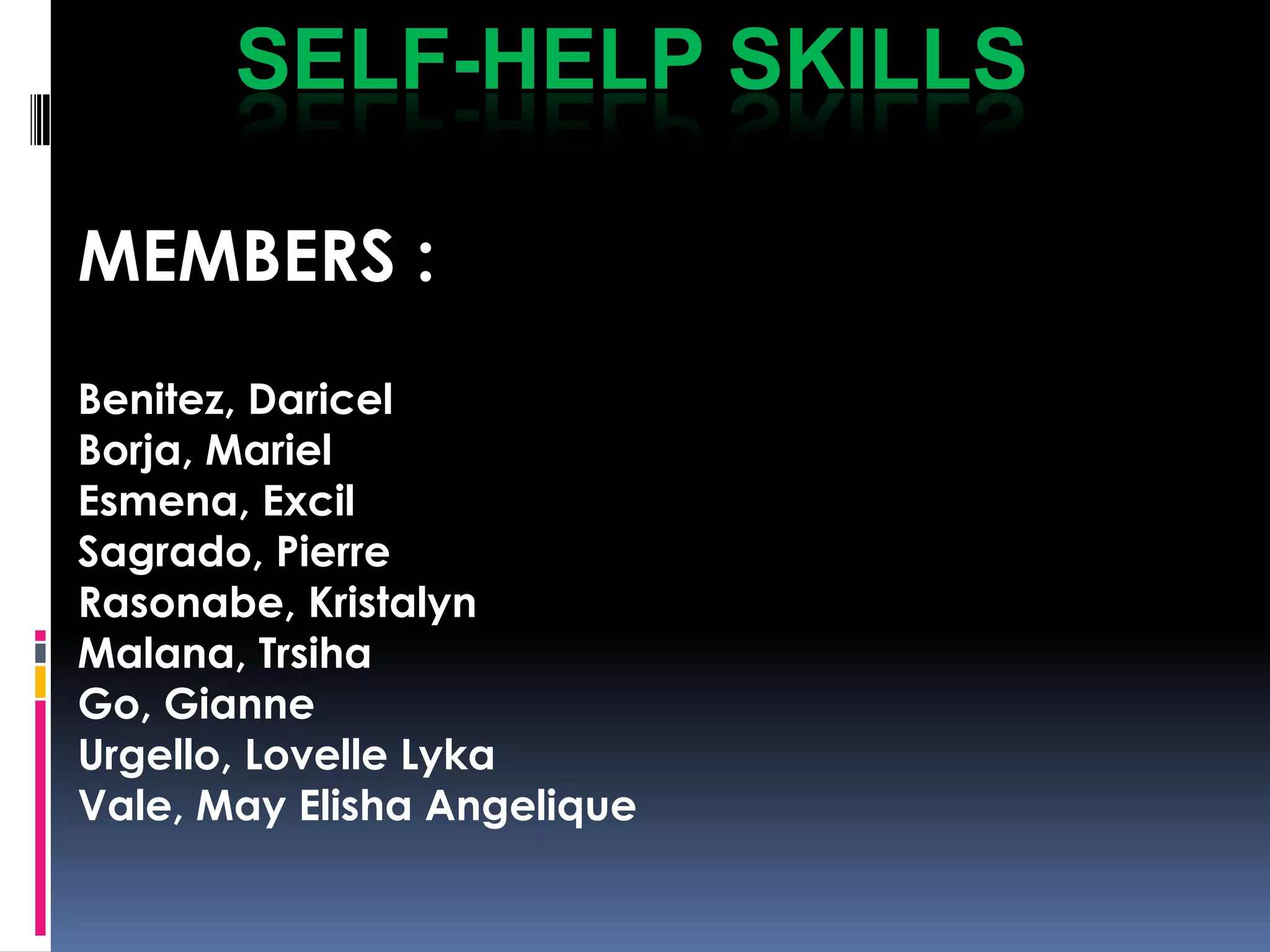 Self help skills.ppt- final | PPTX