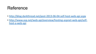 Self-Hosta Web API | PPT
