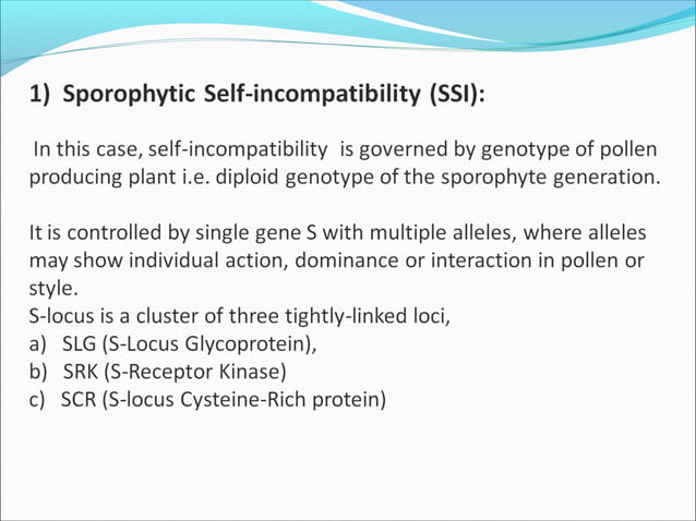 Self incompatibility in plants | PPT