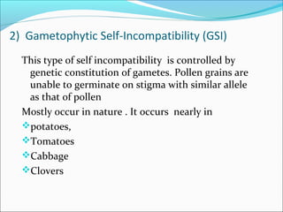 Self incompatibility in plants | PPT | Infertility | Reproductive Health