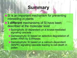 Self incompatibility in plants | PPT
