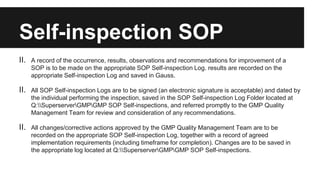 Self-inspection SOP | PPTX