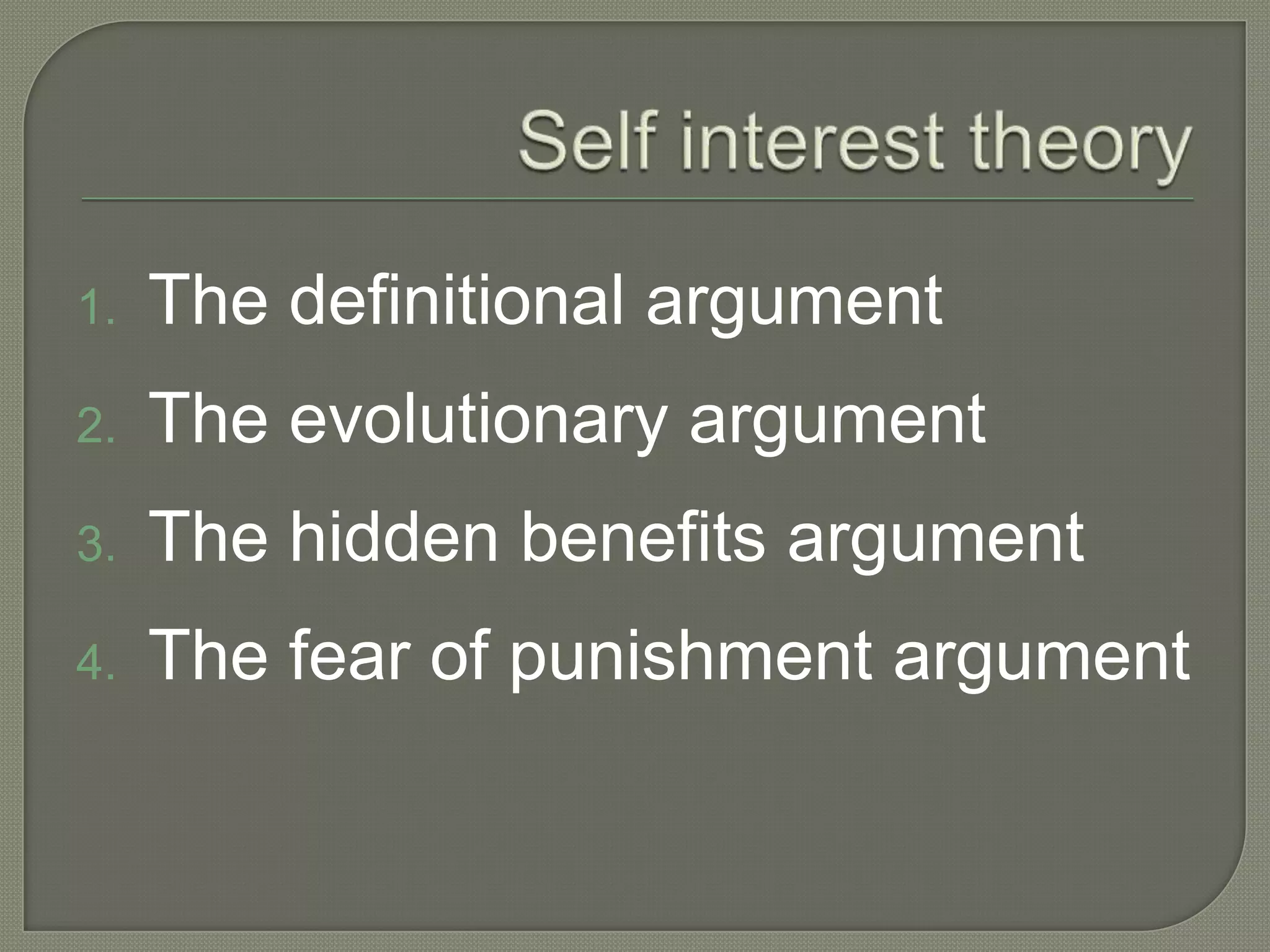 Self interest theory | PPTX