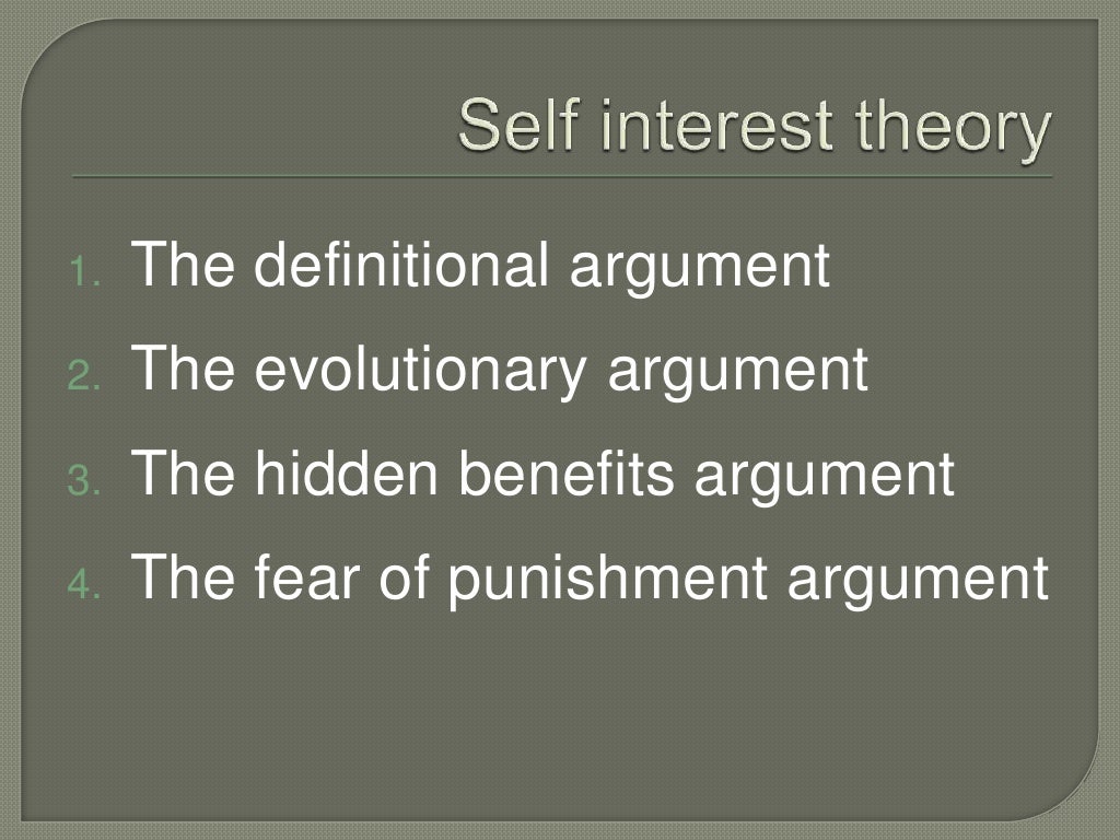 Self interest theory