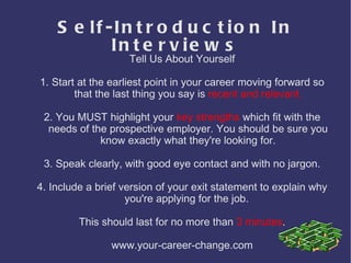Self introduction In Interviews | PPT